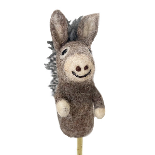 Felt Donkey Finger Puppet, Handmade Fair Trade from Nepal
