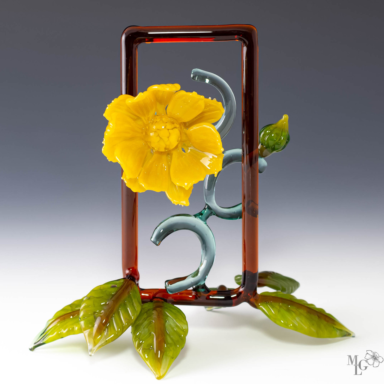 Entangled / Calendula Flower Sculpture / Art Glass For Your Home