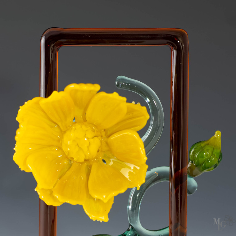 Entangled / Calendula Flower Sculpture / Art Glass For Your Home
