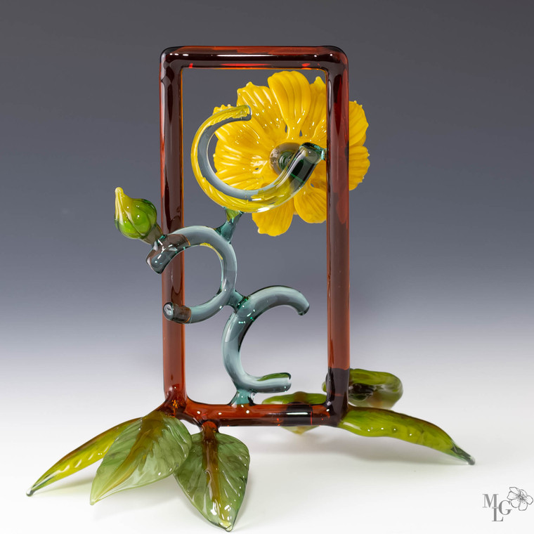 Entangled / Calendula Flower Sculpture / Art Glass For Your Home