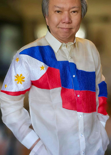 Barong Tagalog with National Flag embroidered