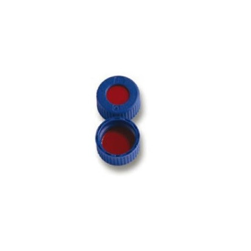 9mm Blue Screw Cap, Closed Top Cap, PTFE/Rubber Liner, 100-pk - Ibis ...