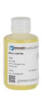100ug/mL Gold in HCl, 125mL (MSAU-100PPM-125ML)