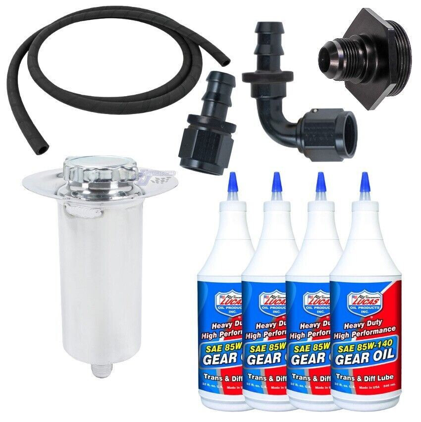 Quick Change Rear End Fill Tank Kit 10 AN Fittings Lucas 85w-140 (4) QT ...