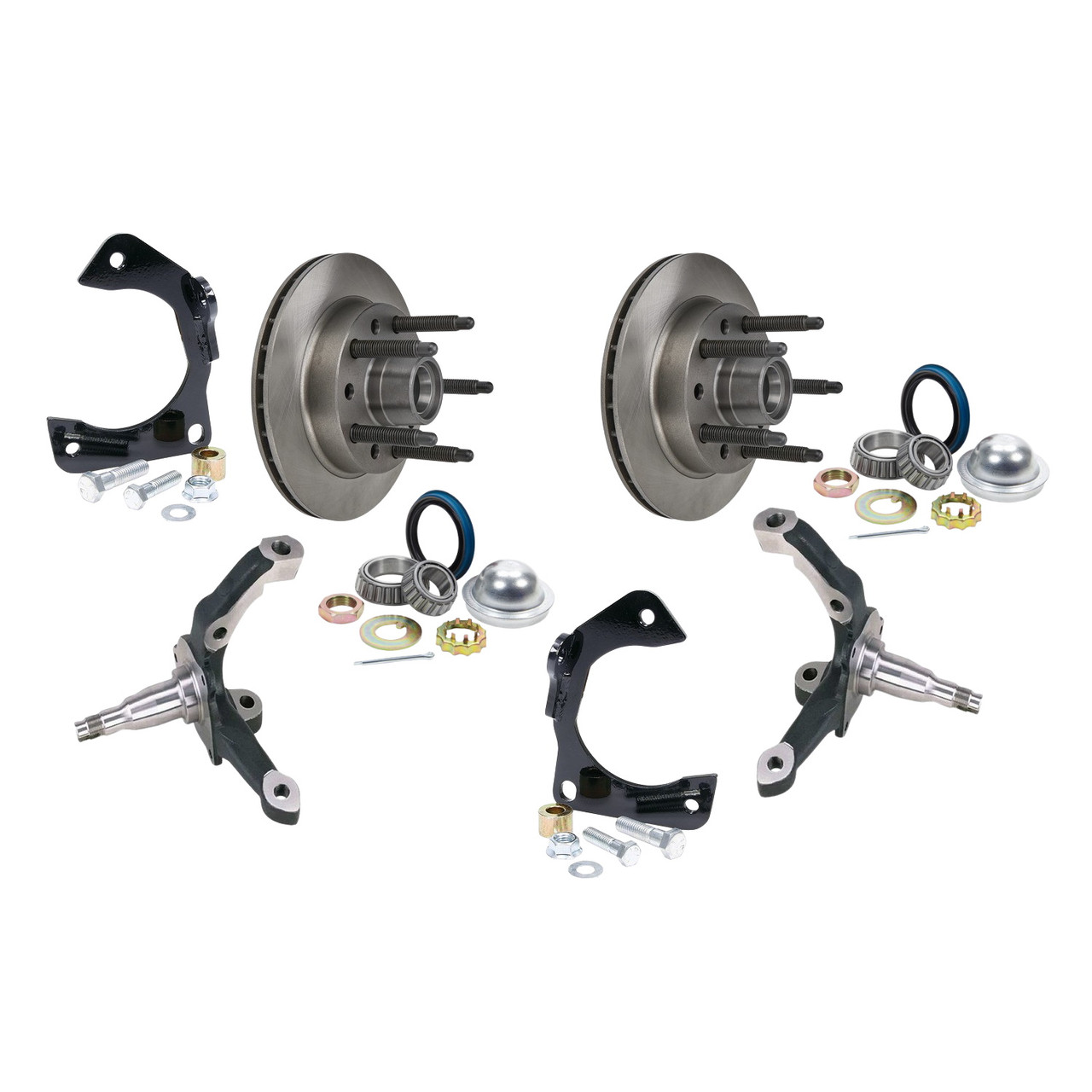 IMCA Mustang II Spindles with Hybrid 10" Rotor Kit 5x5 - J J Motorsports