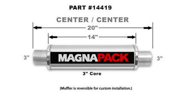 Stainless Bullet Muffler 3In In/Out Mag14419 - J J Motorsports