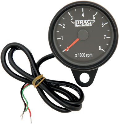 Drag Specialties 2.4" Mini Electronic Tachometer Black Backlit Led ...