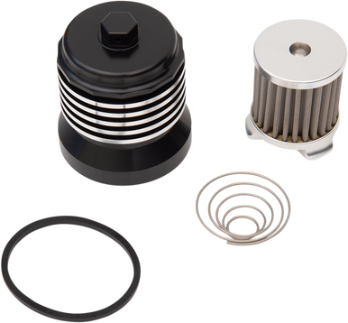 PC Racing PCS4BC Oil Filter Black/Polished - J J Motorsports