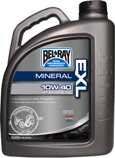 Bel-Ray Exl 4T Mineral Oil 10W-40 4 L 99090-B4Lw - J J Motorsports
