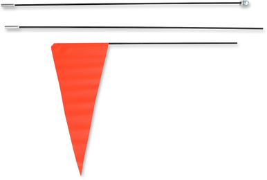 Safety Vehicle Emblem Flag And Pole 8' Black - J J Motorsports