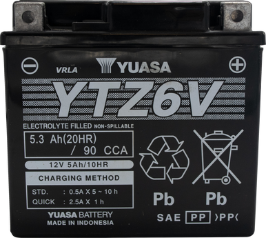 Yuasa Battery YTZ6V YUAM726ZS - J J Motorsports