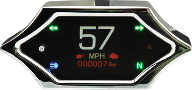 Dakota Digital Handle Bar Mount Speedometer With Signals Spiked Chrome ...