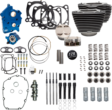 S&S Cycle 129" Power Package Engine Performance Kit Chain Drive Oil ...