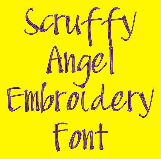 Machine Embroidery Font -Scruffy Angel Includes BX Format