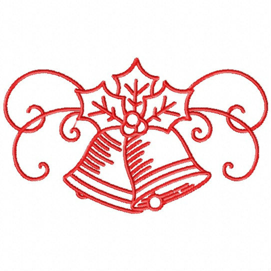 Machine Embroidery Design - Christmas RedWork #01