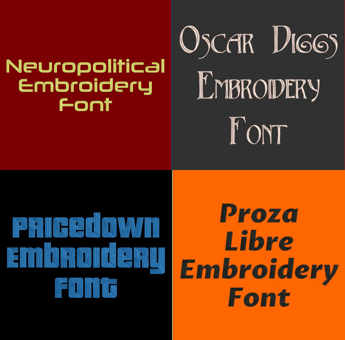 Machine Embroidery Fonts - 20 PES Font Bundle - Volume 5