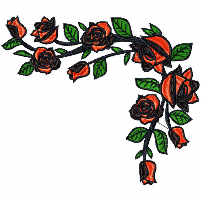 Machine Embroidery Design - Detailed Rose Pattern #12
