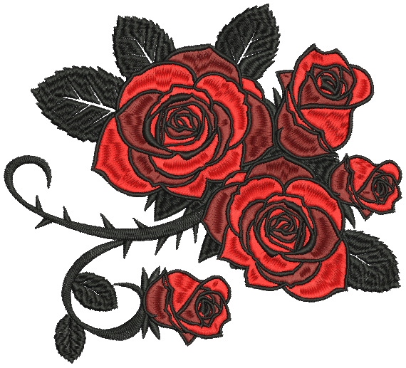 Machine Embroidery Designs - Detailed Rose Pattern Collection