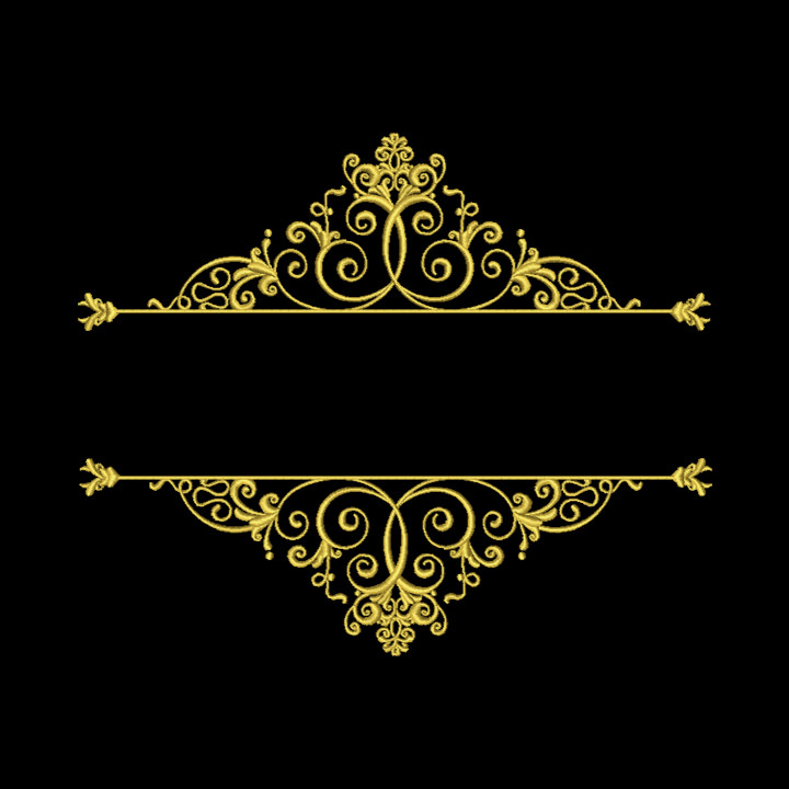 Machine Embroidery Monogram - Elegant Split Monogram #04