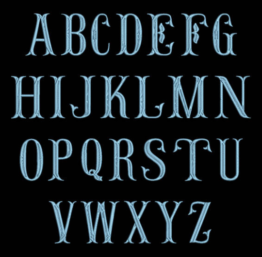 Machine Embroidery Font - Fishtail Font BX Format