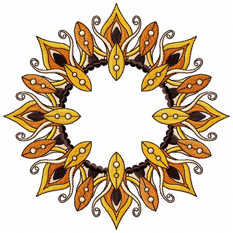 Machine Embroidery Design - Detailed Sun #05-A