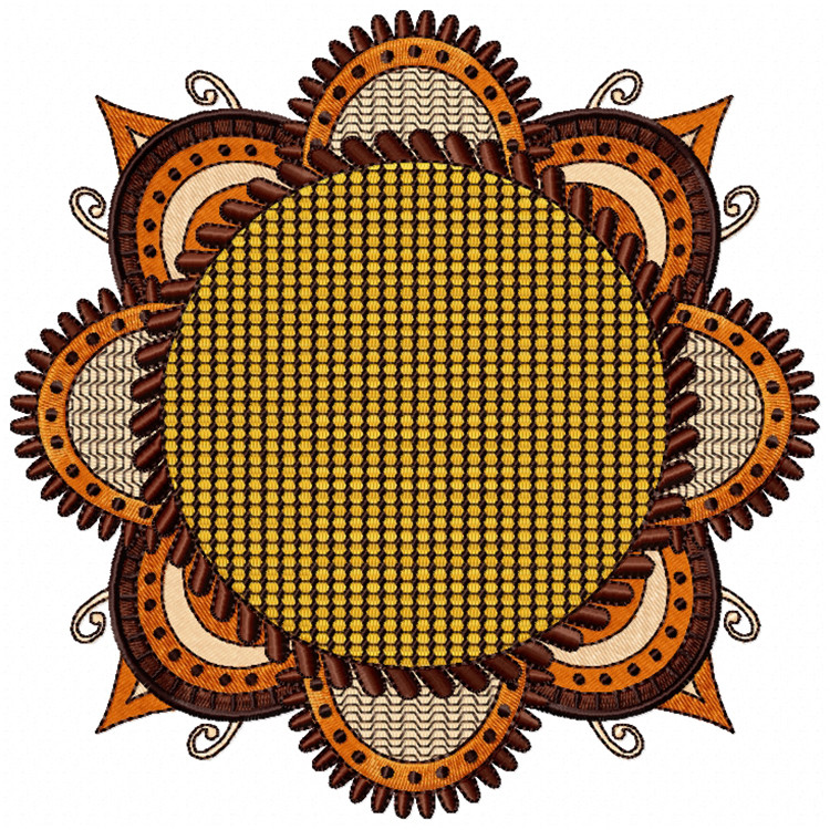 Machine Embroidery Design - Detailed Sun #06-B