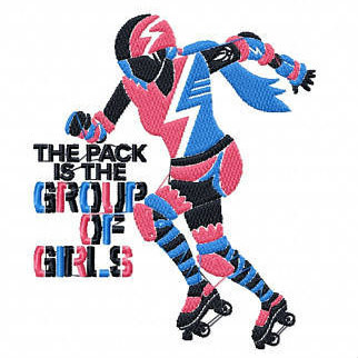 Machine Embroidery Design - Roller Derby Girl Design #3