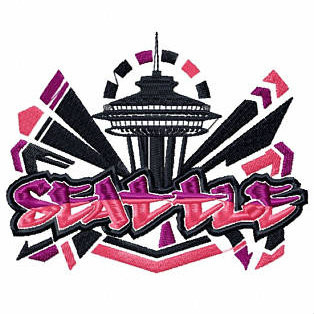 Machine Embroidery Design - Geography Graffiti Design #09