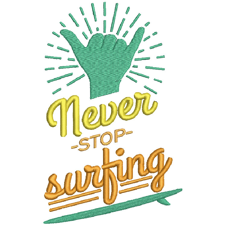 Machine Embroidery Design - Surfing #01 Collection