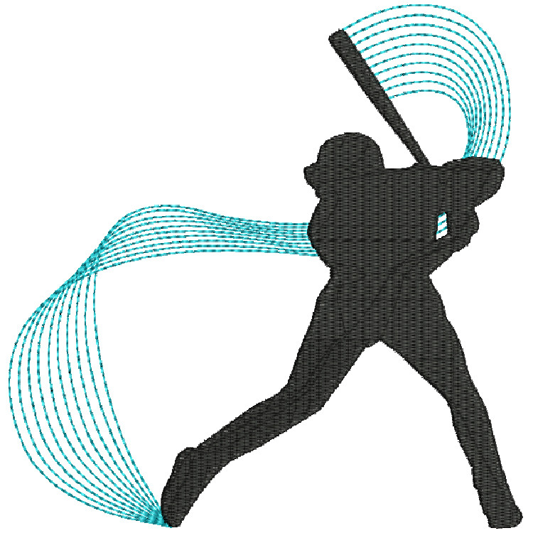 Machine Embroidery Design - Baseball Line Art #01 Collection