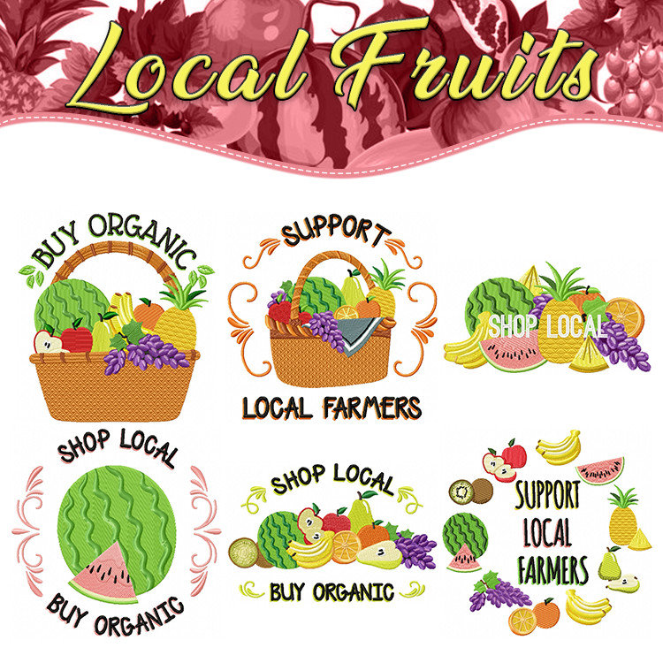 Machine Embroidery Designs - Local Fruits Collection of 6