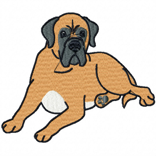 Machine Embroidery Design - Bullmastiff Collection #03