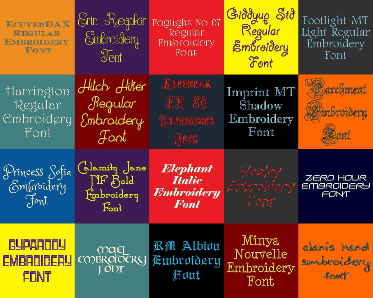 20 Full BX Machine Embroidery Fonts Collection #04