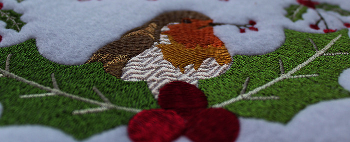 Machine Embroidery Design - Christmas Robin Design #05