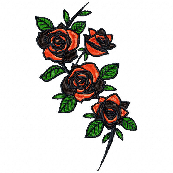 Machine Embroidery Design - Detailed Rose Pattern #10