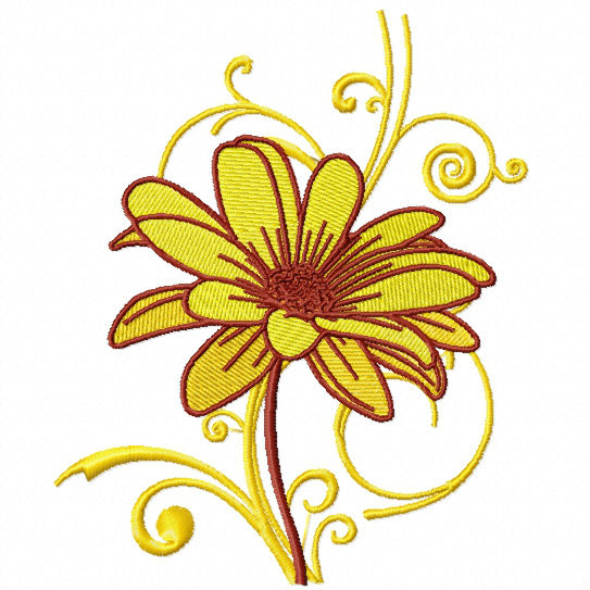 Machine Embroidery Design - Flower Design #12