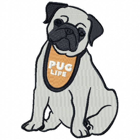 Machine Embroidery Design - Pug Collection #02
