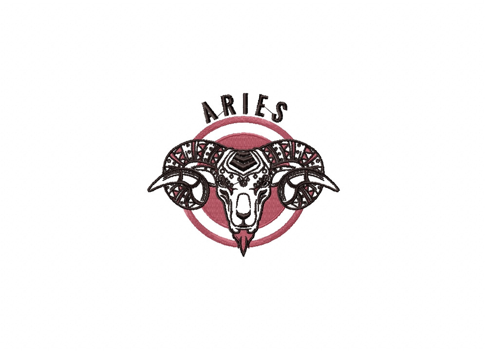 Machine Embroidery Design - Aries Zodiac Collection #01