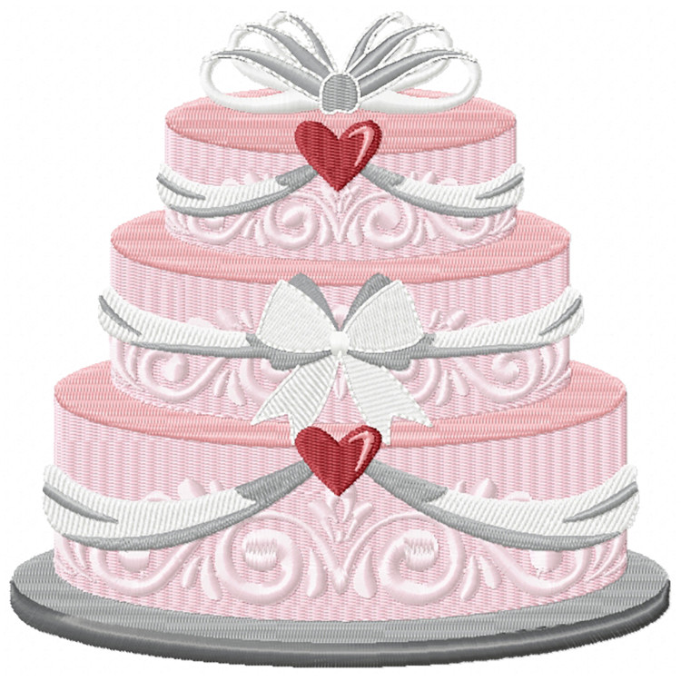 Machine Embroidery Designs - Wedding Cake Collection of 6