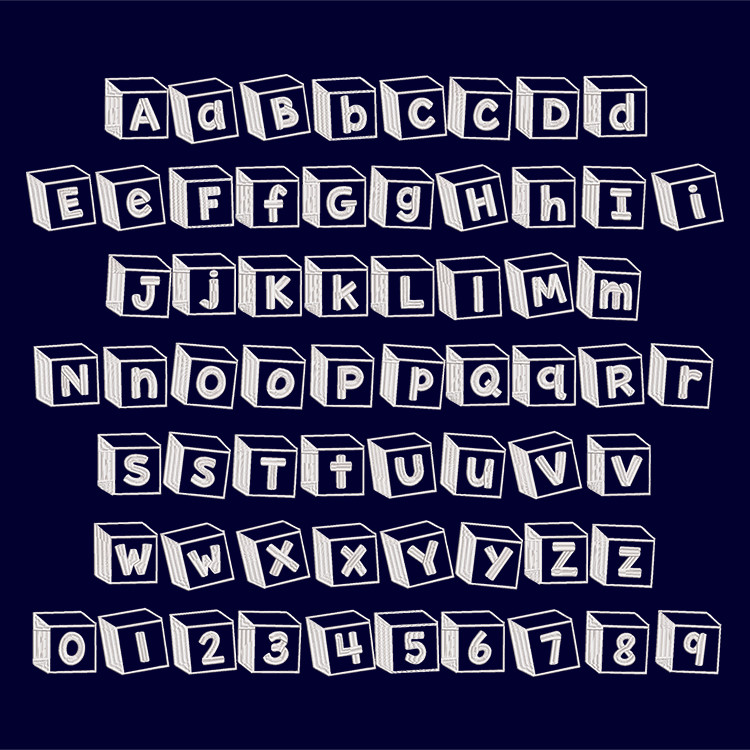 Machine Embroidery Font - Toy Blocks Font BX Format