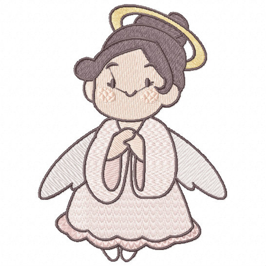 Machine Embroidery Design - Cute Angels Design #01