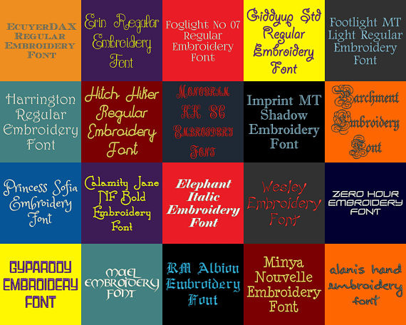 Machine Embroidery Fonts - 20 PES Font Bundle - Volume 4