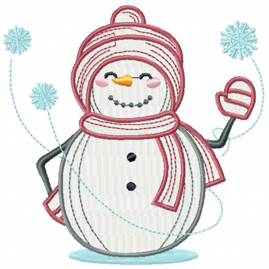 Machine Embroidery Design - Holiday Snowman Design #11