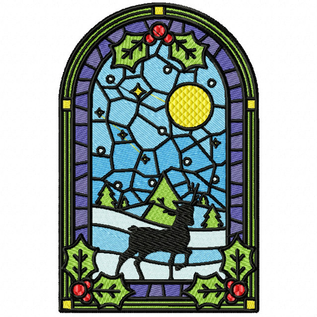 Machine Embroidery Design - Stained Glass Design #01