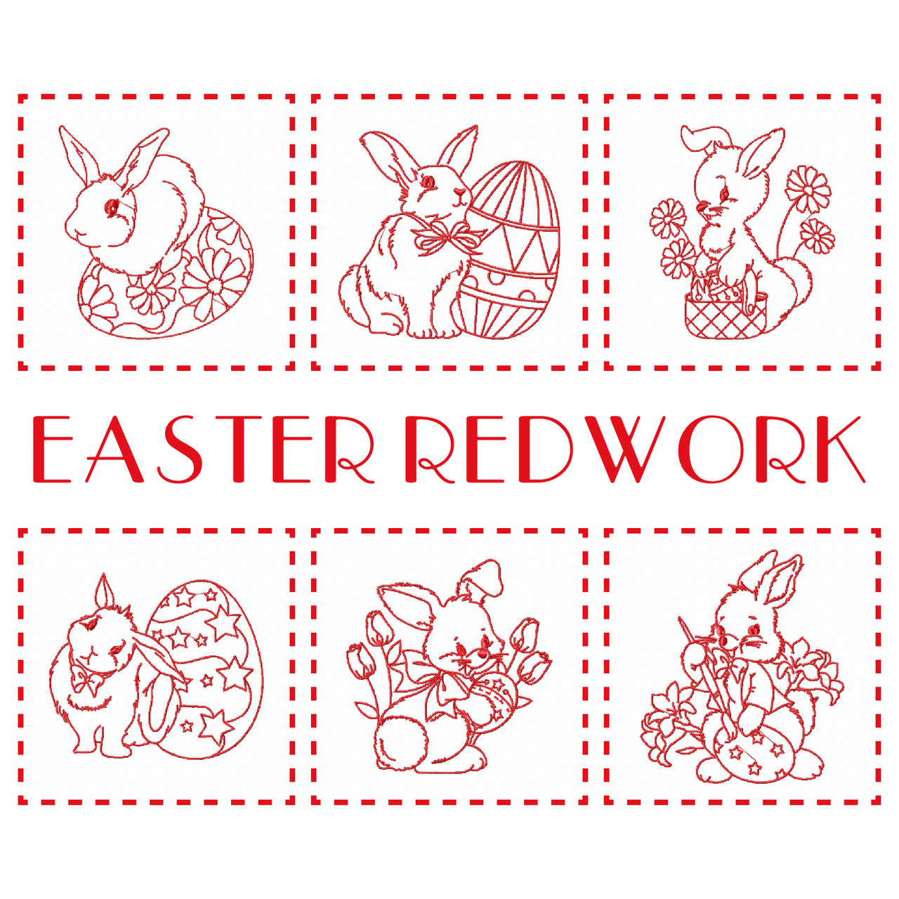 Machine Embroidery Design - Silhouette Easter Collection of 6