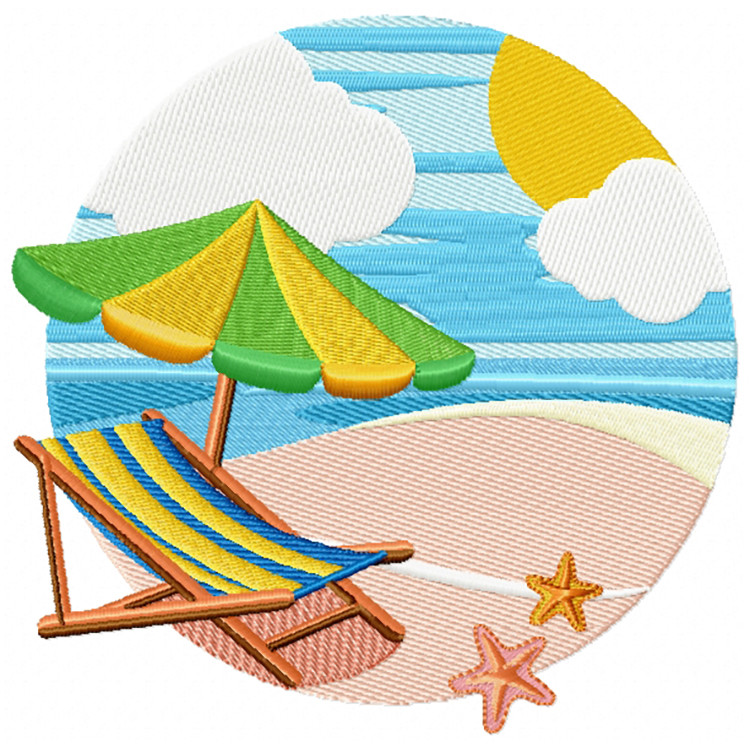 Machine Embroidery Design - Summer Beach Collection #09