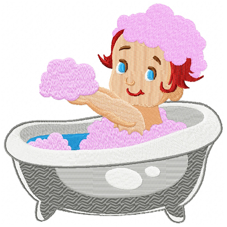 Machine Embroidery Designs - Baby's First Bath Collection of 6
