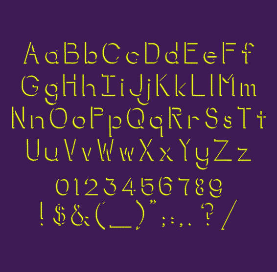 Machine Embroidery Font - Shadow Work Negative Space