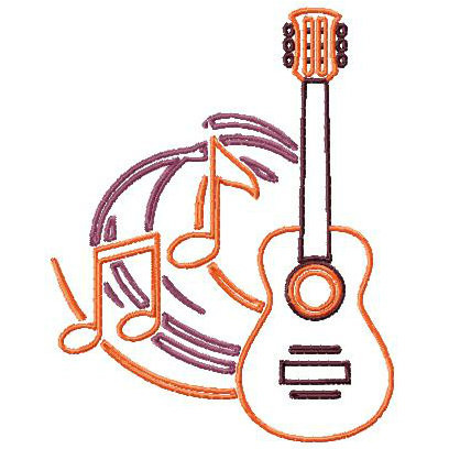 Machine Embroidery Design - Musical Instrument Design #08