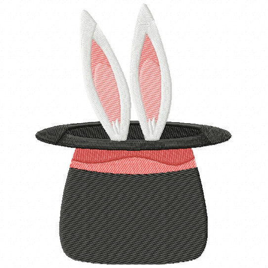 Machine Embroidery Design Carnival Rabbit Inside The Hat